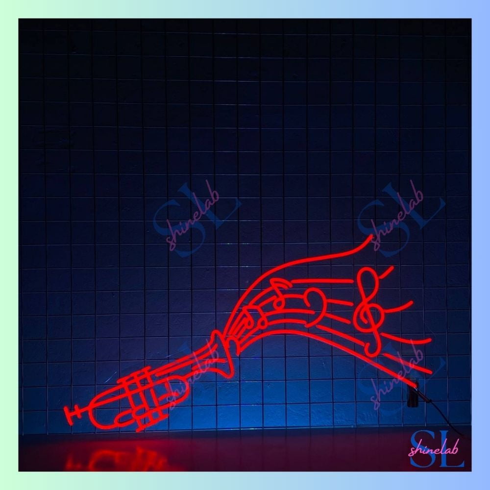 Shinelab Trumpet Musical Instrument Neon Sign, Music Trumpet Led Sign ...