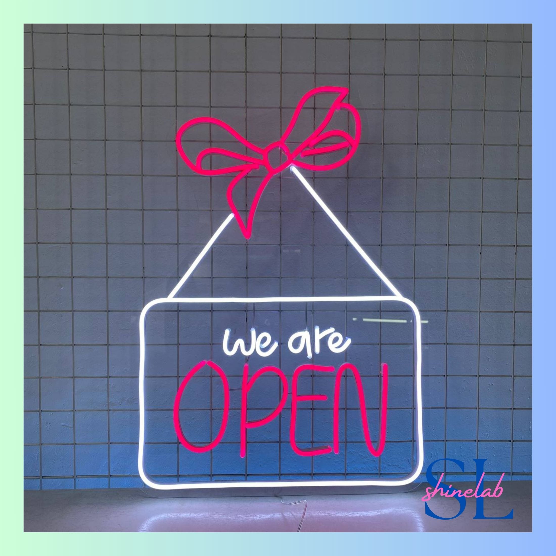Shinelab We Are Open Neon Sign, Open Welcome Logo Wall Art, Open Store ...