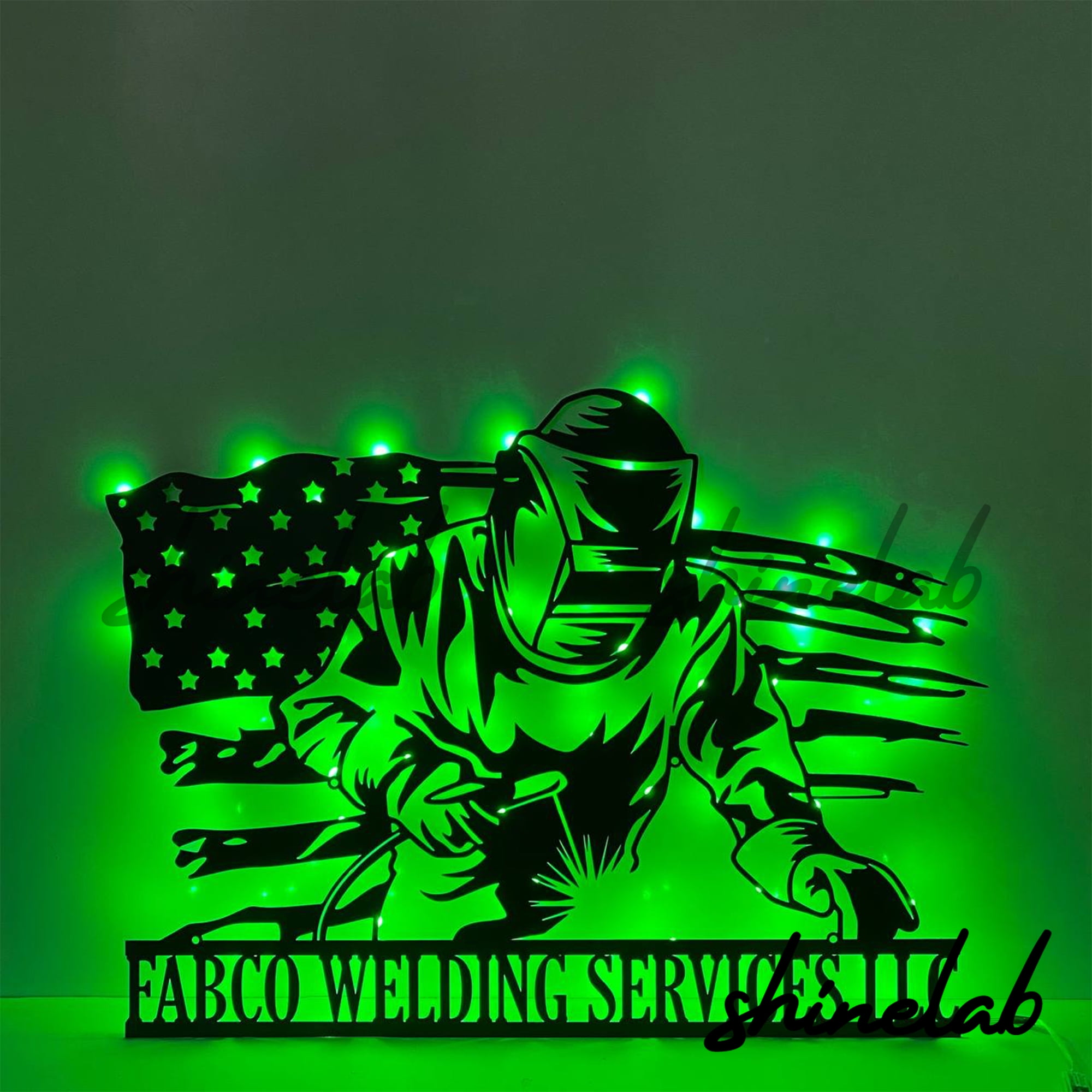 Shinelab Welding US Flag Metal Sign LED Wall Art, Custom Welding Art Decor Personalized Gifts ...