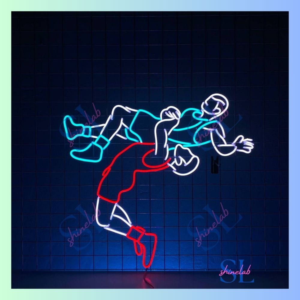 Shinelab Wrestling Neon Sign, Wrestling Led Light, Gifts for Wrestler ...