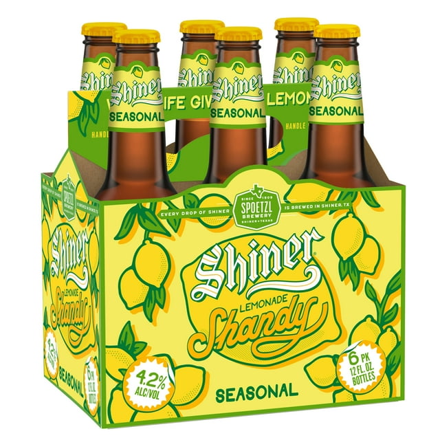 Shiner Lemonade Shandy Craft Beer, 6 Pack, 12 fl oz Can, 4.2% ABV ...