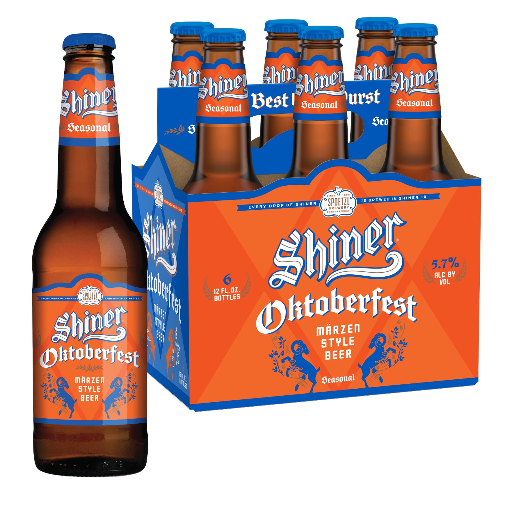 Shiner Oktoberfest Craft Beer, 6 pack, 12 fl oz bottle, 5.7% ABV ...