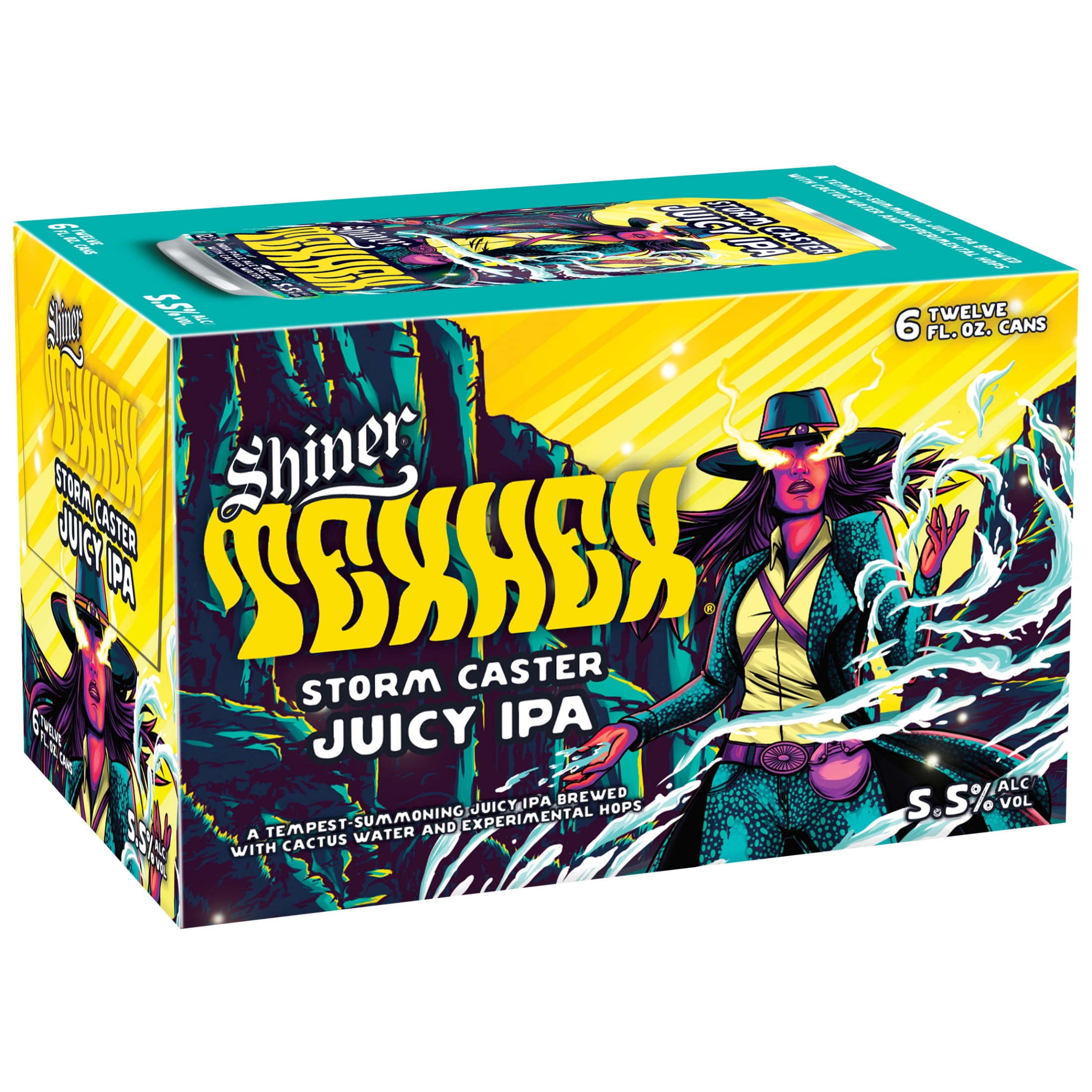 Shiner Tex Hex Storm Caster Juicy IPA Craft Beer, 6 pack, 12 fl oz Can ...