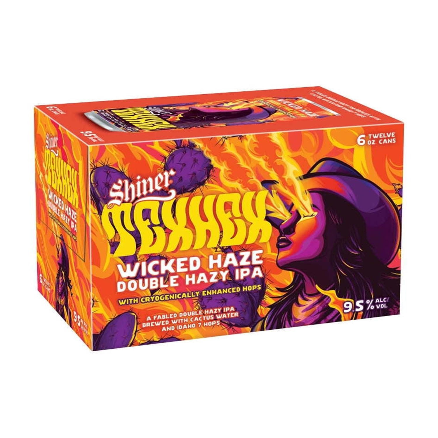 Shiner Tex Hex Wicked Haze Double Hazy IPA Craft Beer, 6 pack, 12 fl oz ...