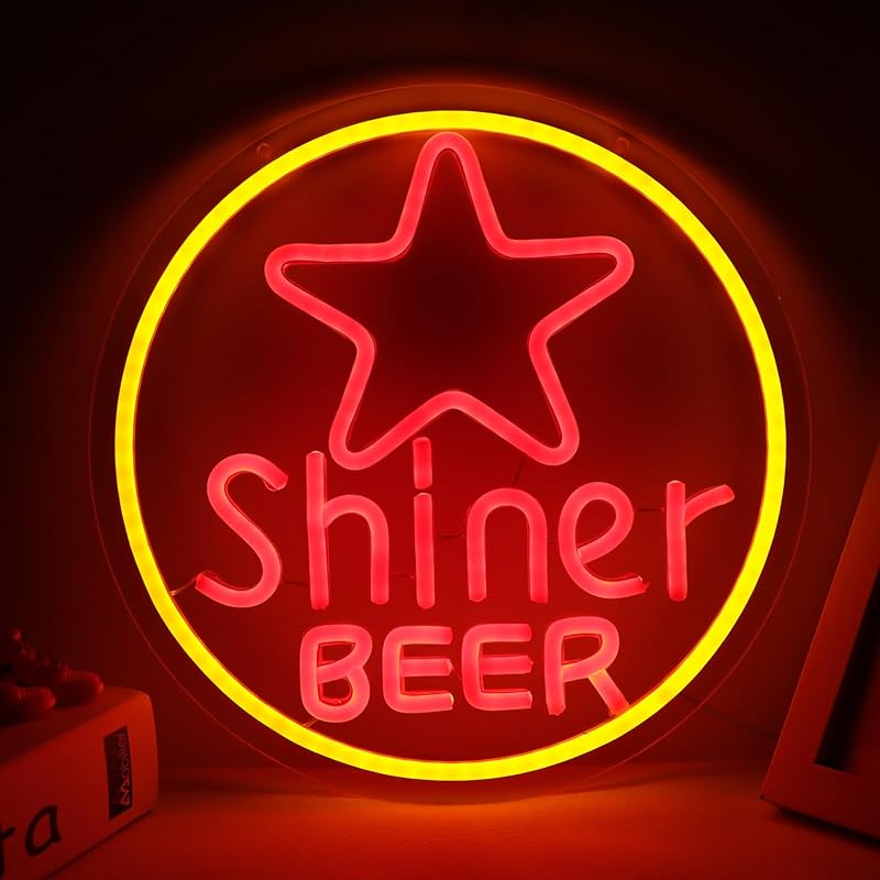 Shiner beer neon signs for wall decor led neon light for home bar man ...