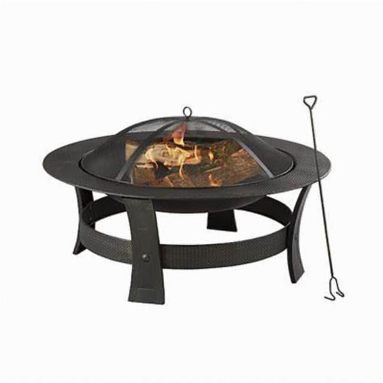 Shinerich 140649 35 in. Black Round Fire Pit - Walmart.com