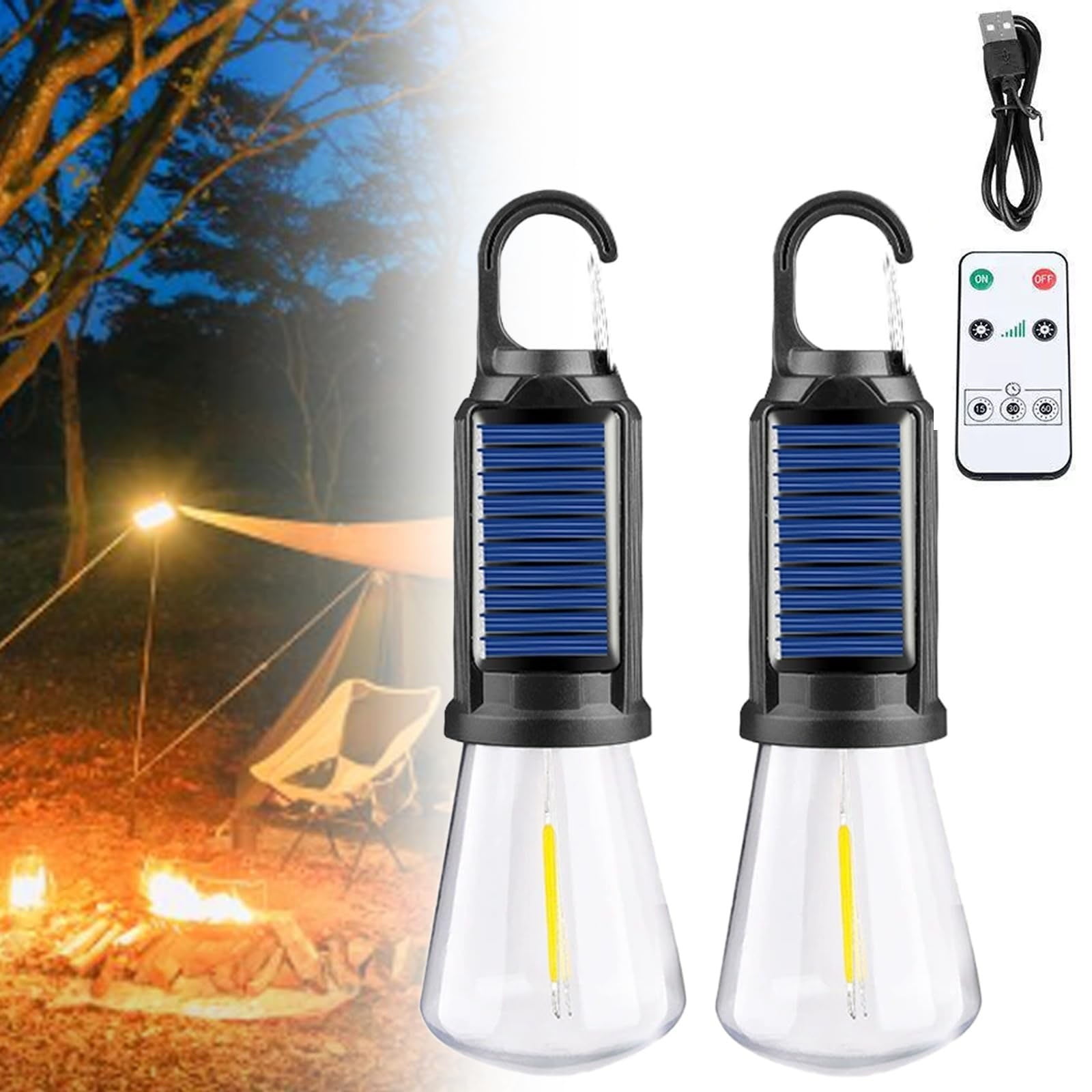 Shineshore Solar Rechargeable Hooked Camping Light,2025 New Vintage ...