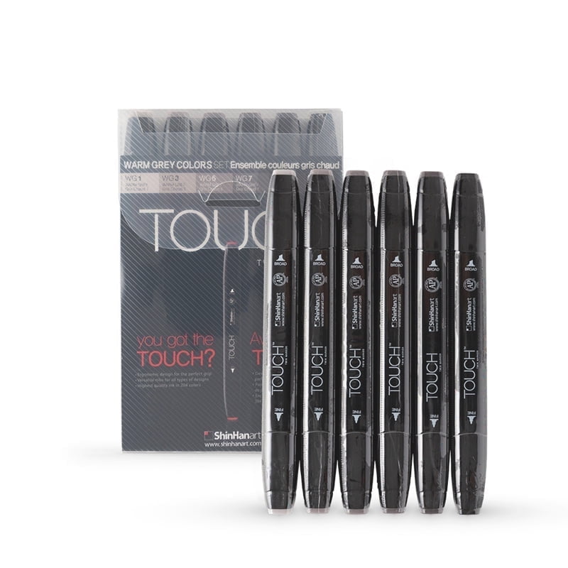 Shinhan Touch Twin Marker Set 6 Warm Grey - Walmart.com
