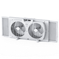 "Shinic 9"" Dual Twin Window Fan, 3-Speed, with Bug Screen, Adjustable ...