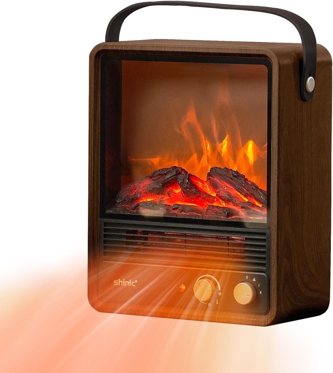 Shinic Electric Fireplace Heater,1500W Space Heater with Realistic ...