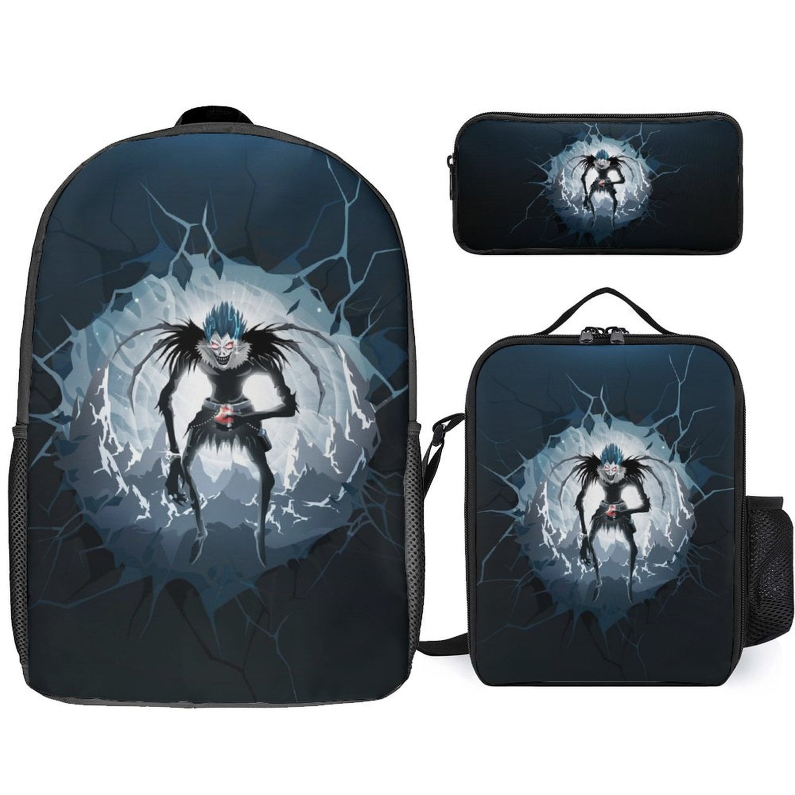 Shinigami Death Note Schoolbag With Lunch Bag Pencil Case Set Unisex ...