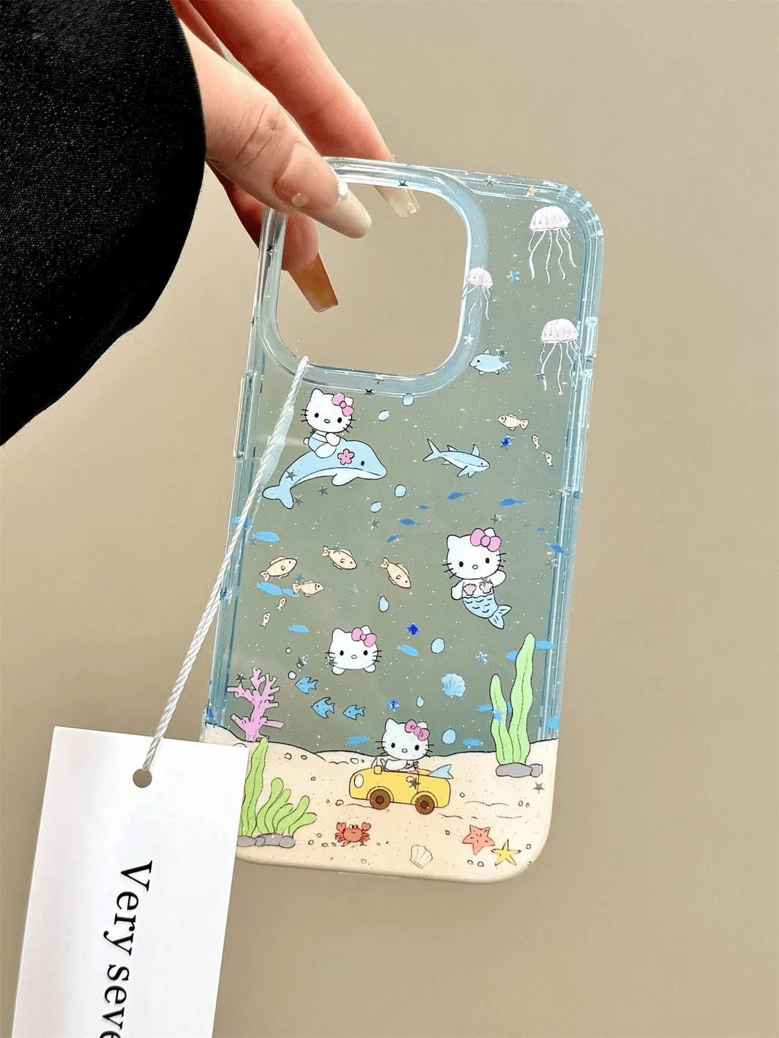 Shining Blue Ocean Beach Hello Kitty Mermaid Phone Case For iPhone11 12 ...
