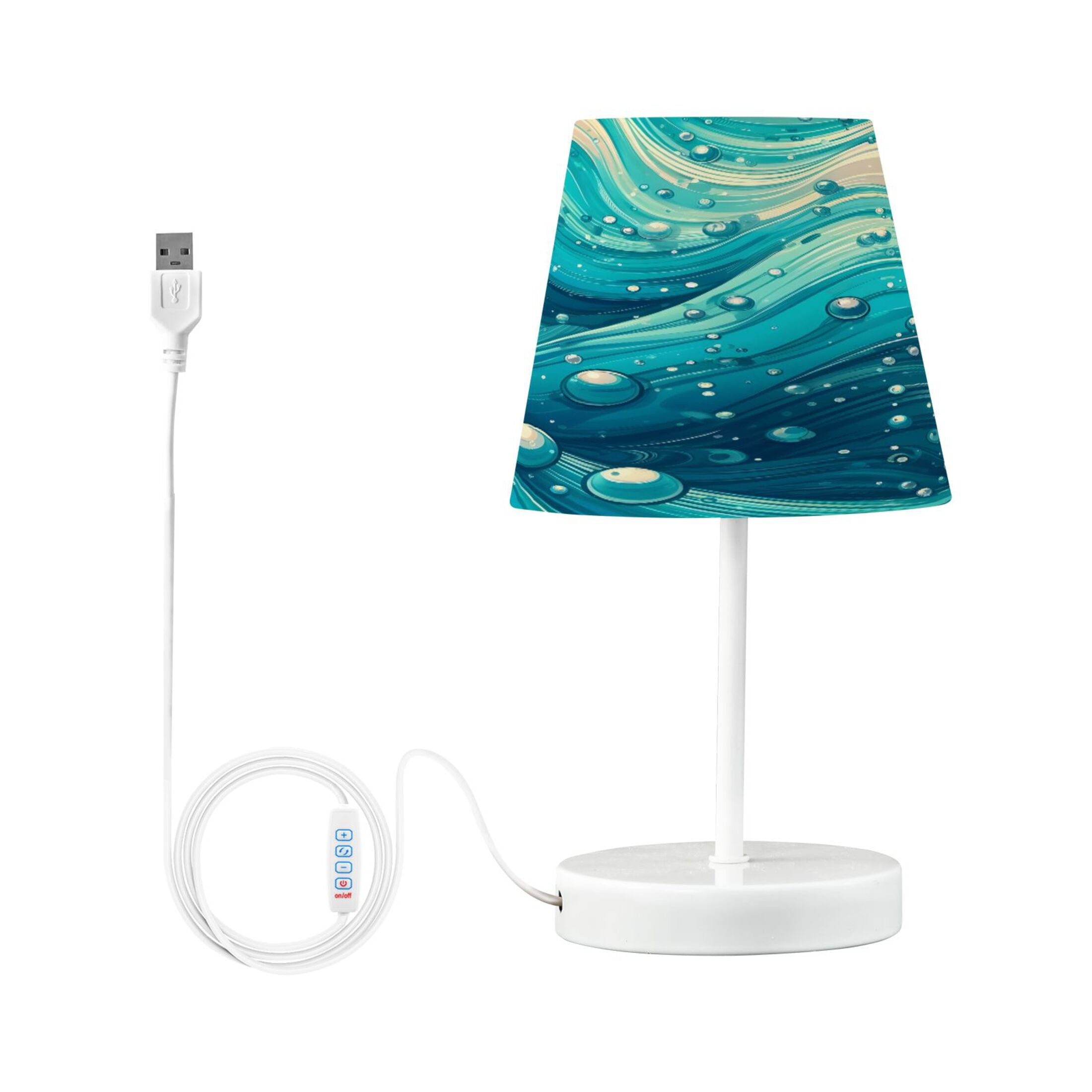 Shining Blue Wave Desk Lamp LED Table Nightstand Lamps with 3 Color ...