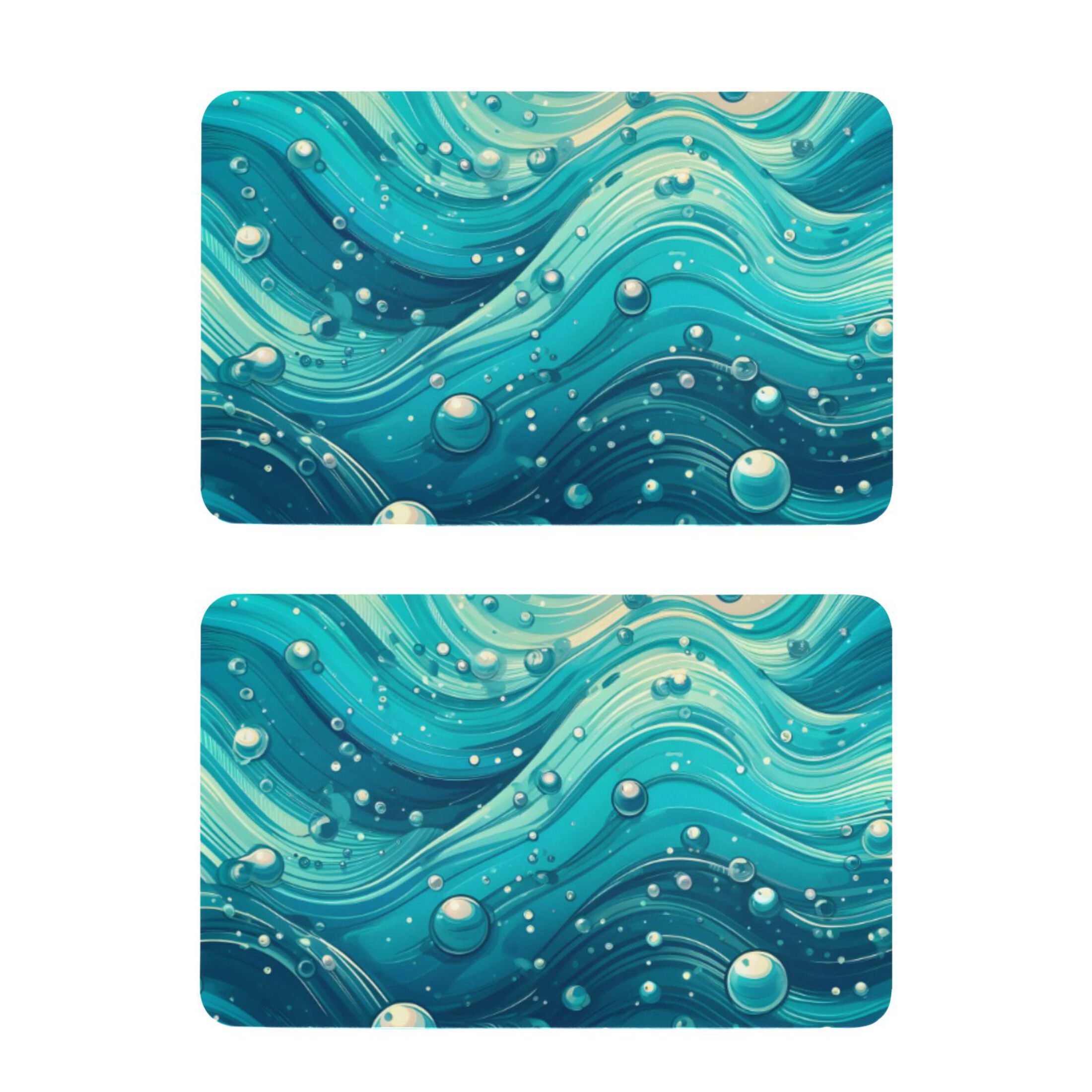Shining Blue Wave Refrigerator Magnet Stickers Square Fridge Magnetic ...