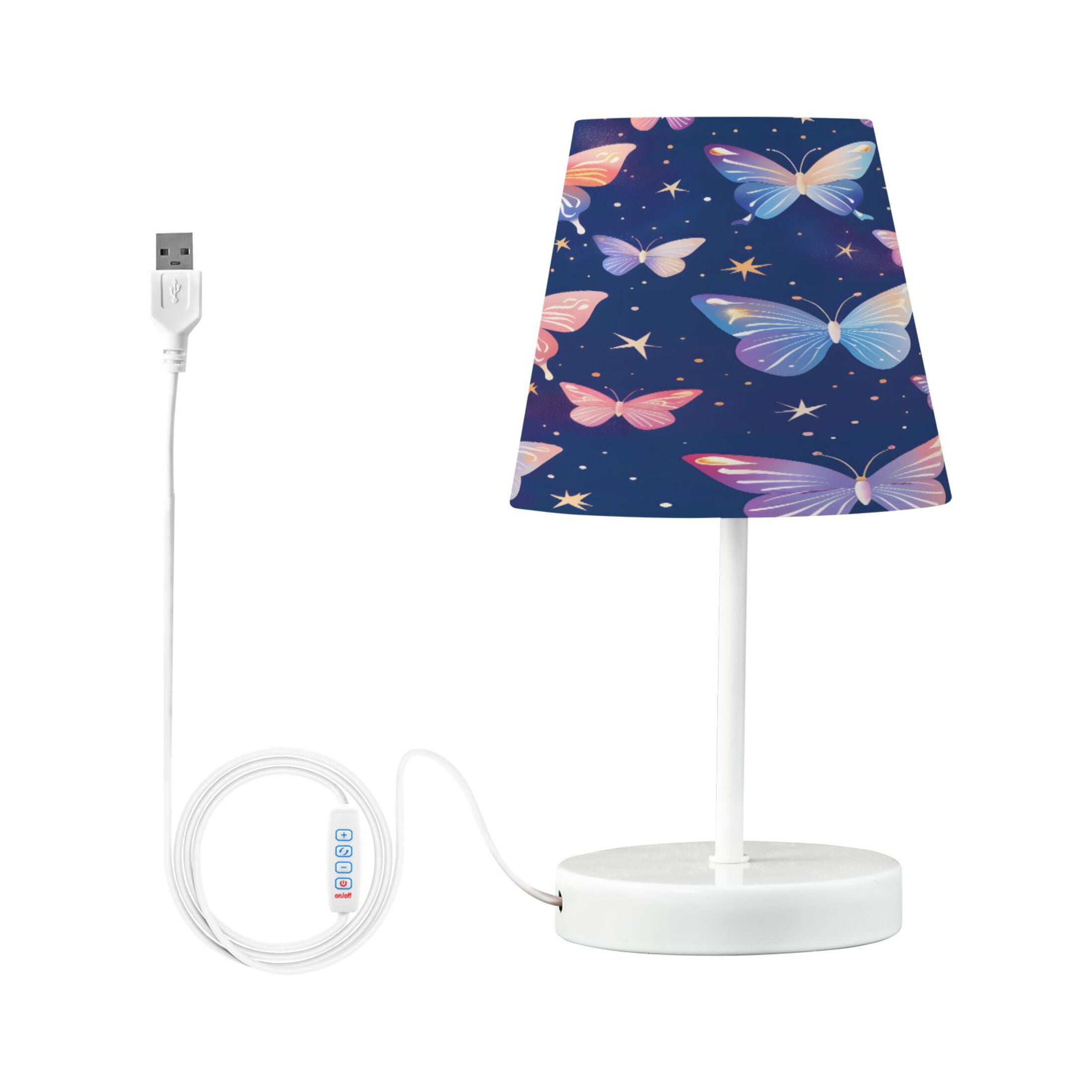 Shining Butterflies and Star Desk Lamp LED Table Nightstand Lamps with ...