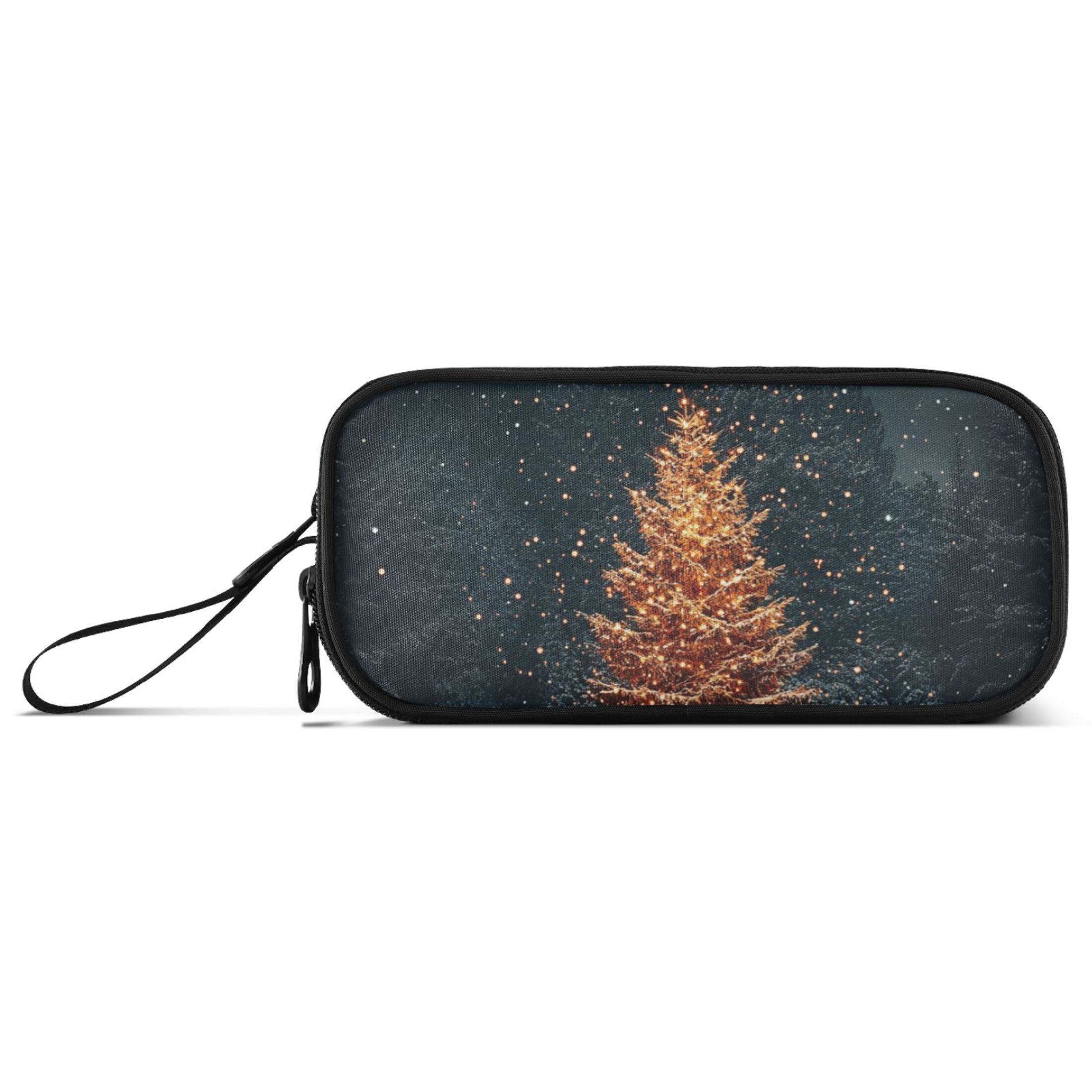 Shining Christmas Tree Snow Pencil Case Stationary Holder Pen Bag ...