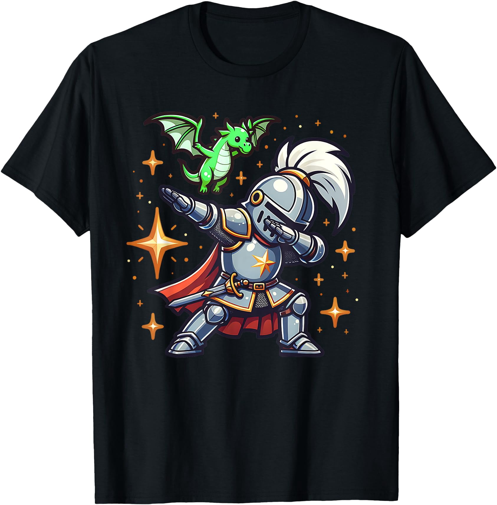 Shining Dabbing Medieval Knight Dragon Funny Renaissance T-Shirt,Navy ...