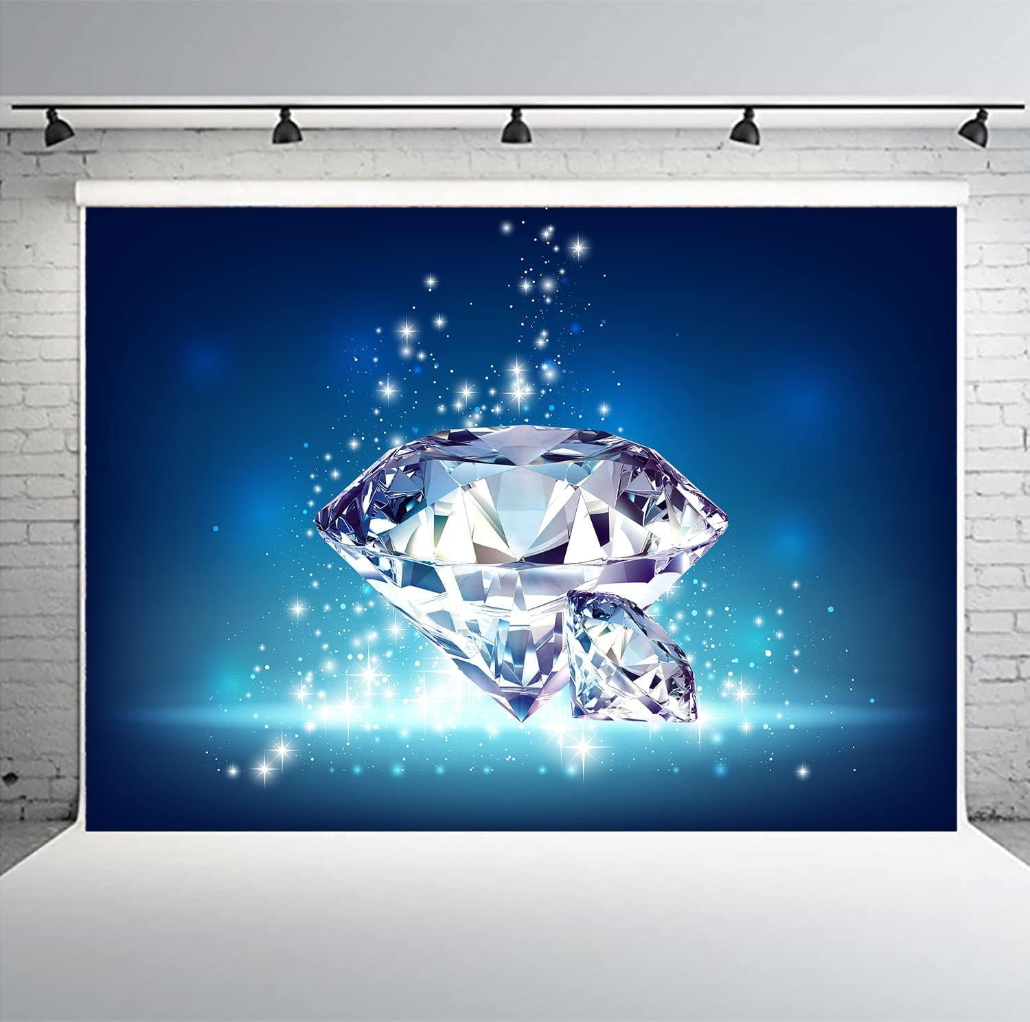 Shining Diamonds Backdrop, Big Crystal Diamond Gems (No Glitter ...