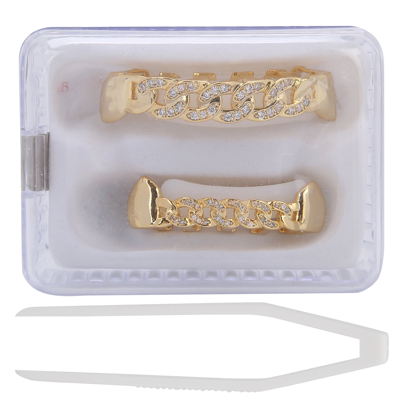 Shining Hollow Chain Hip Hop False Teeth Set Halloween Festival Teeth ...
