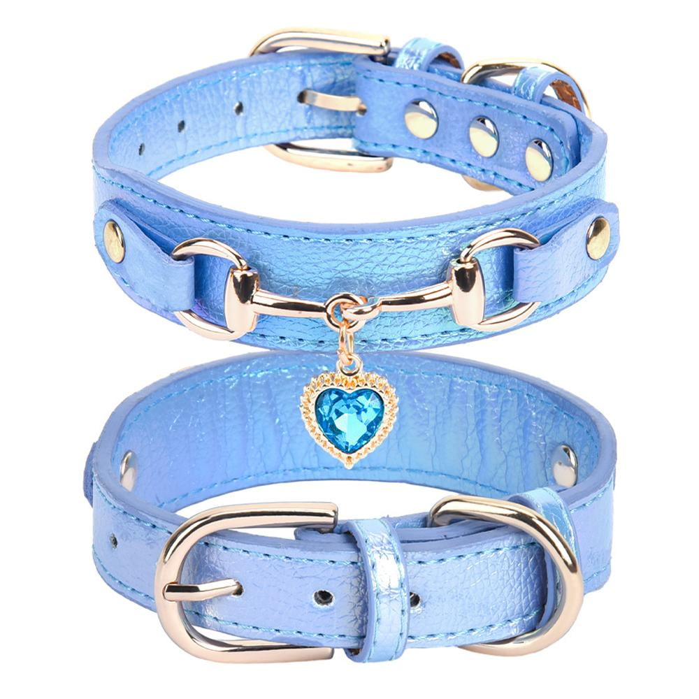 Shining Pet Collar Love Collar Adjustable Comfortable Leather Cat&dog ...