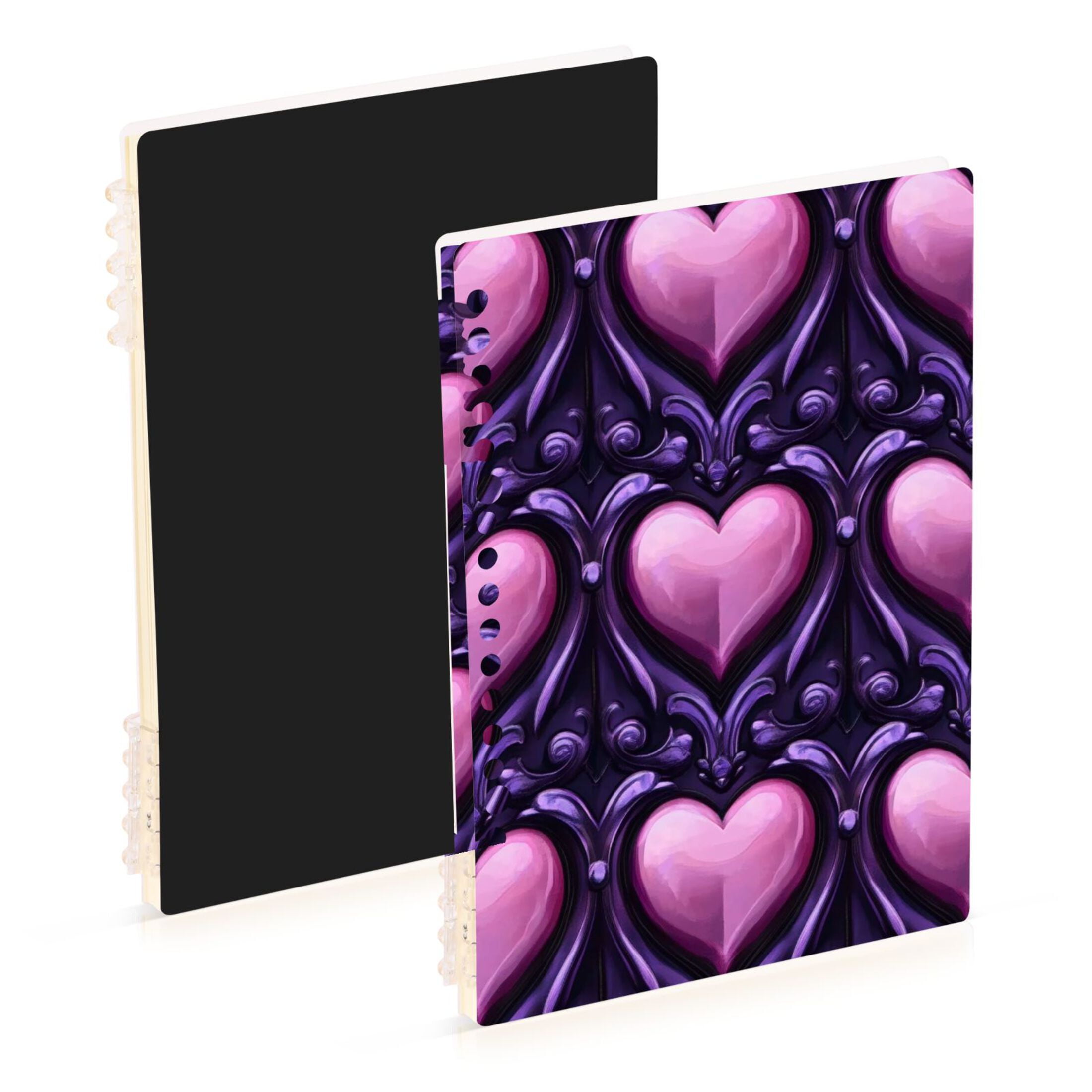 Shining Purple Heart Lined Spiral Journal Notebook 60 Pages A5 College ...