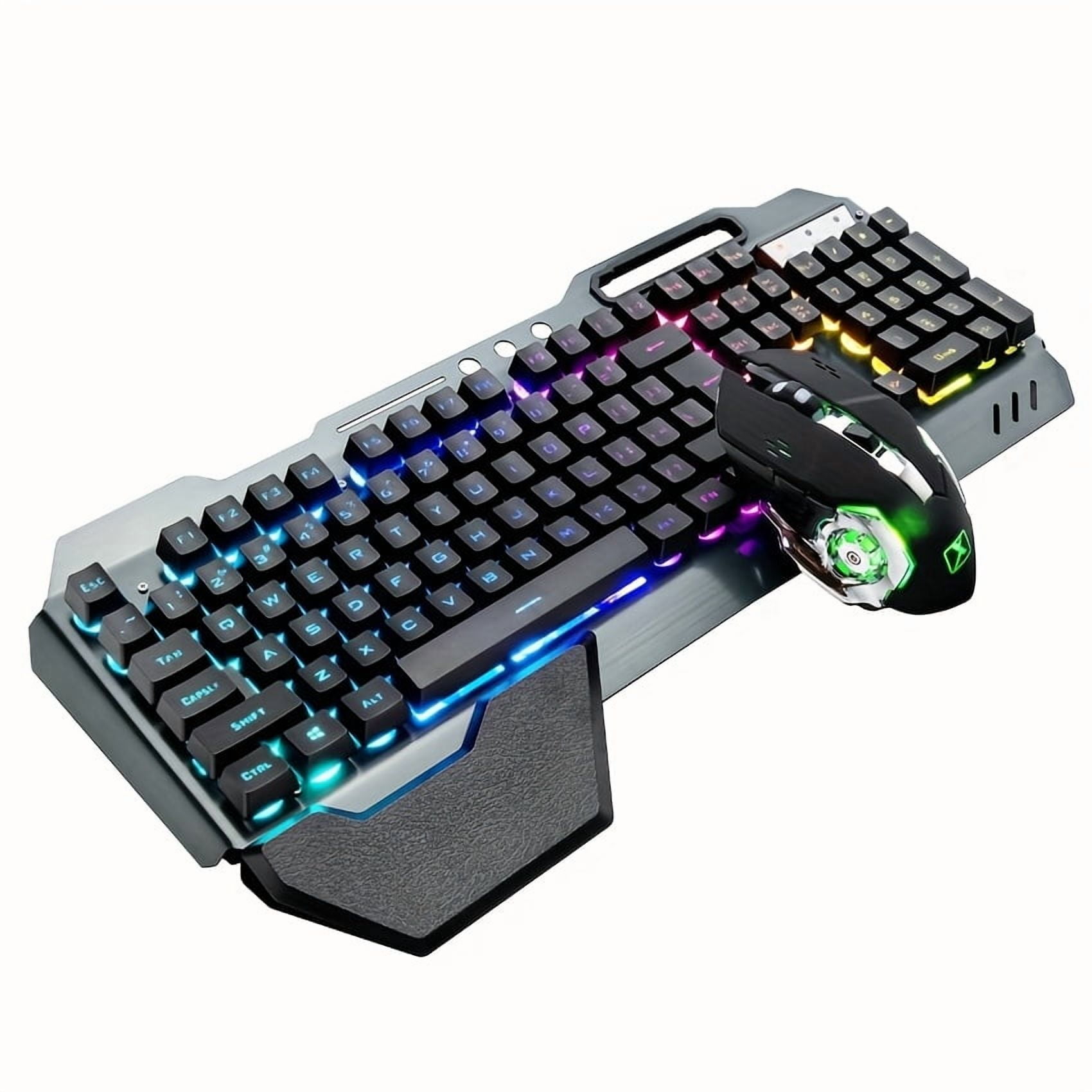 Shining RGB 8 - Color Backlit Wireless Gaming Keyboard and Mouse Set ...