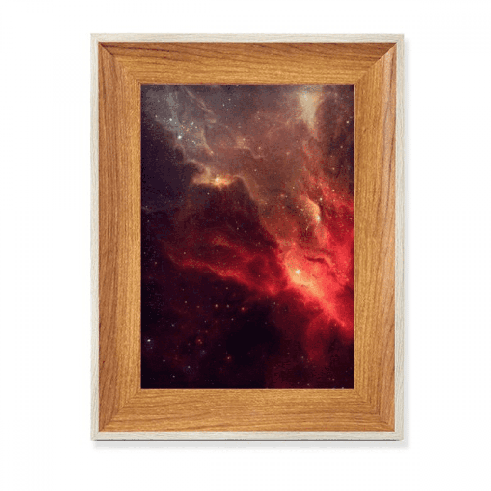 Shining Red Nebula Universe Illustration Pattern Desktop Wooden Photo ...