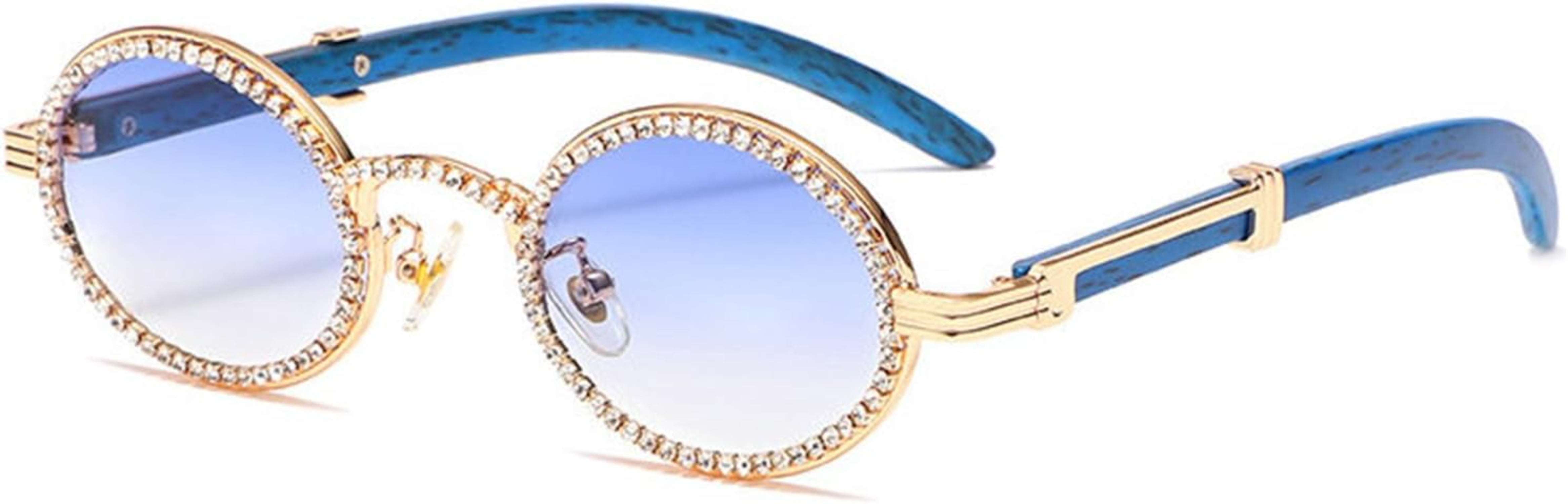 Shining Small Frame Round Rhinestone Sunglasses Women Diamond Female ...