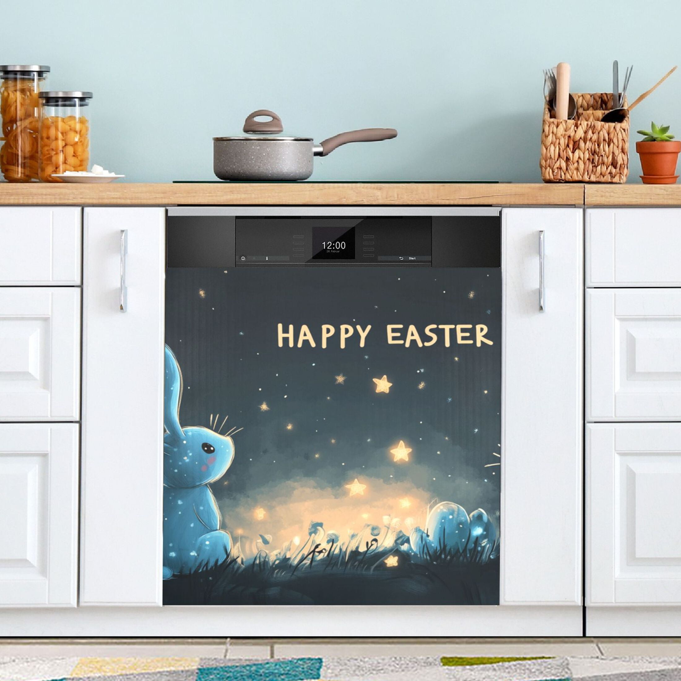 Shining Stars Rabbits Easter Dishwasher Magnet Refrigerator Magnetic ...