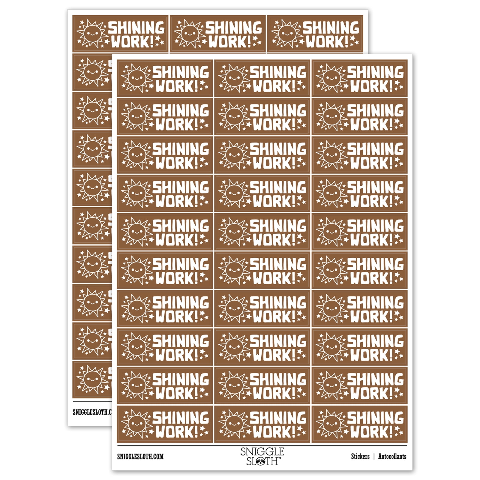 Shining Work Happy Sun Teacher Student School Sticker Set - Brown ...