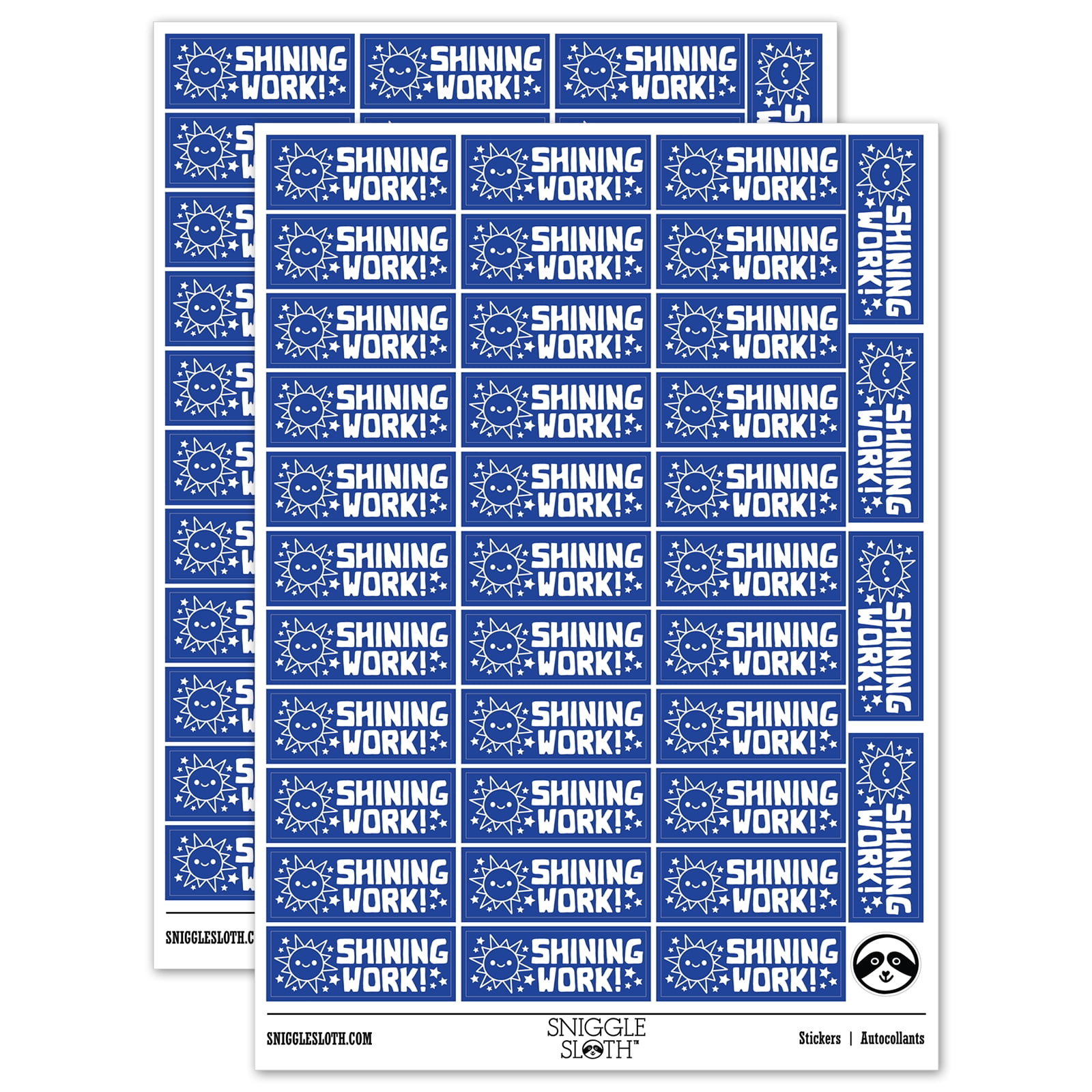 Shining Work Happy Sun Teacher Student School Sticker Set - Dark Blue ...