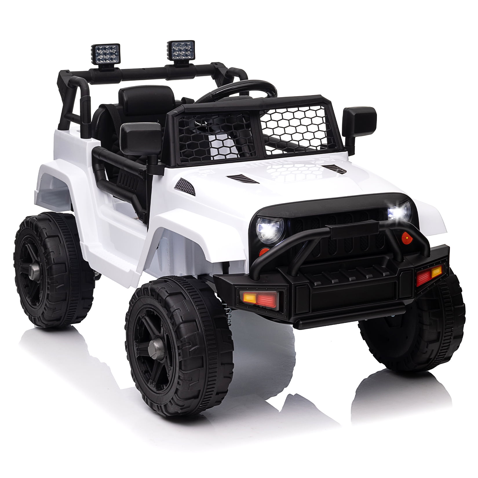 Shininglove 12V Kid Remote Control Truck with LED Lights, Door Open ...