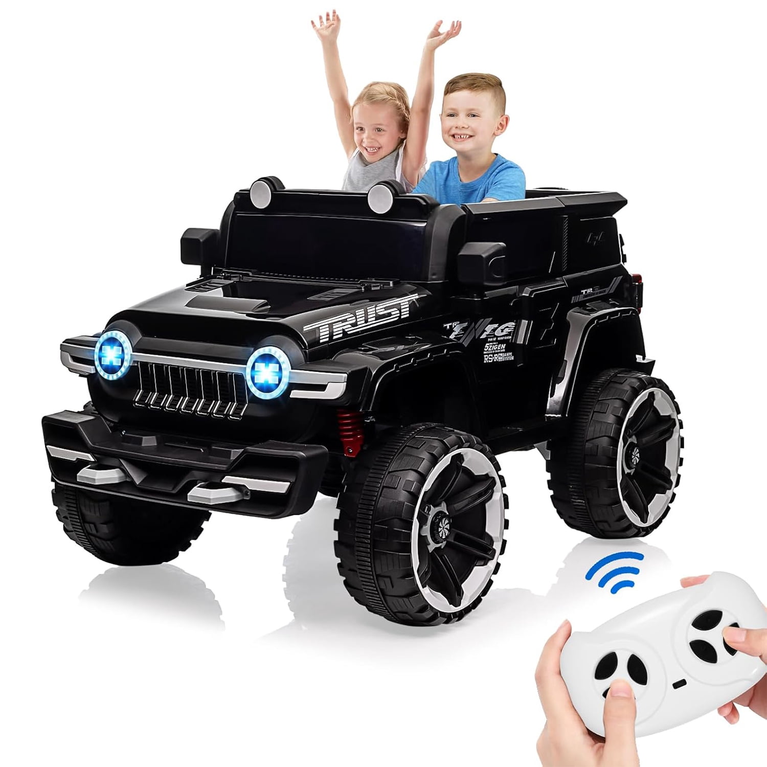 Shininglove 12V Kids Ride on Car, 2x25W Powerful 4-Wheeler Electric ...