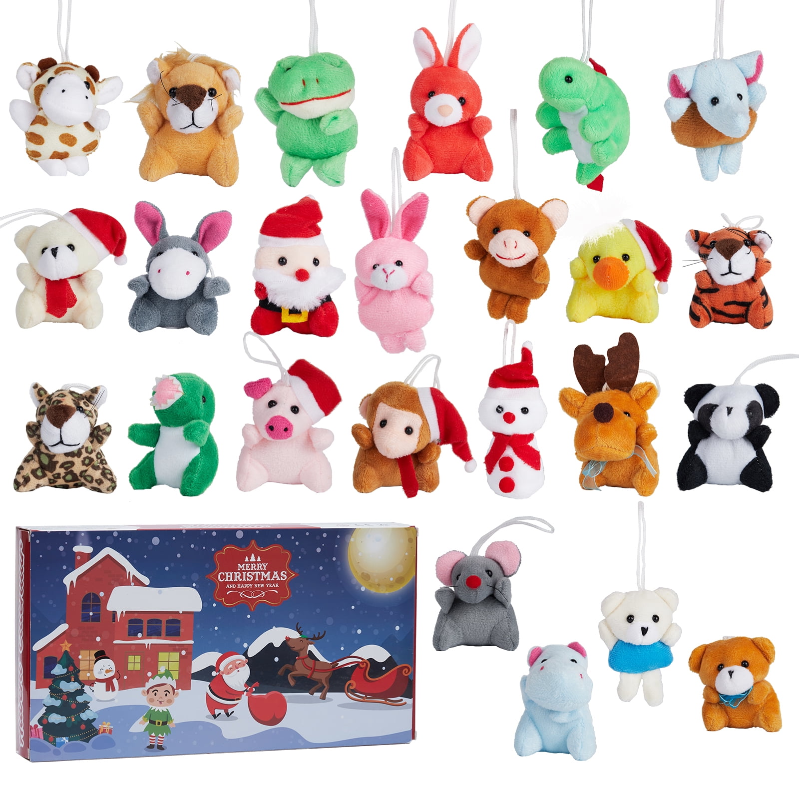 Shininglove 2022 Christmas Advent Calendar with 24 Animal Plush Toys ...