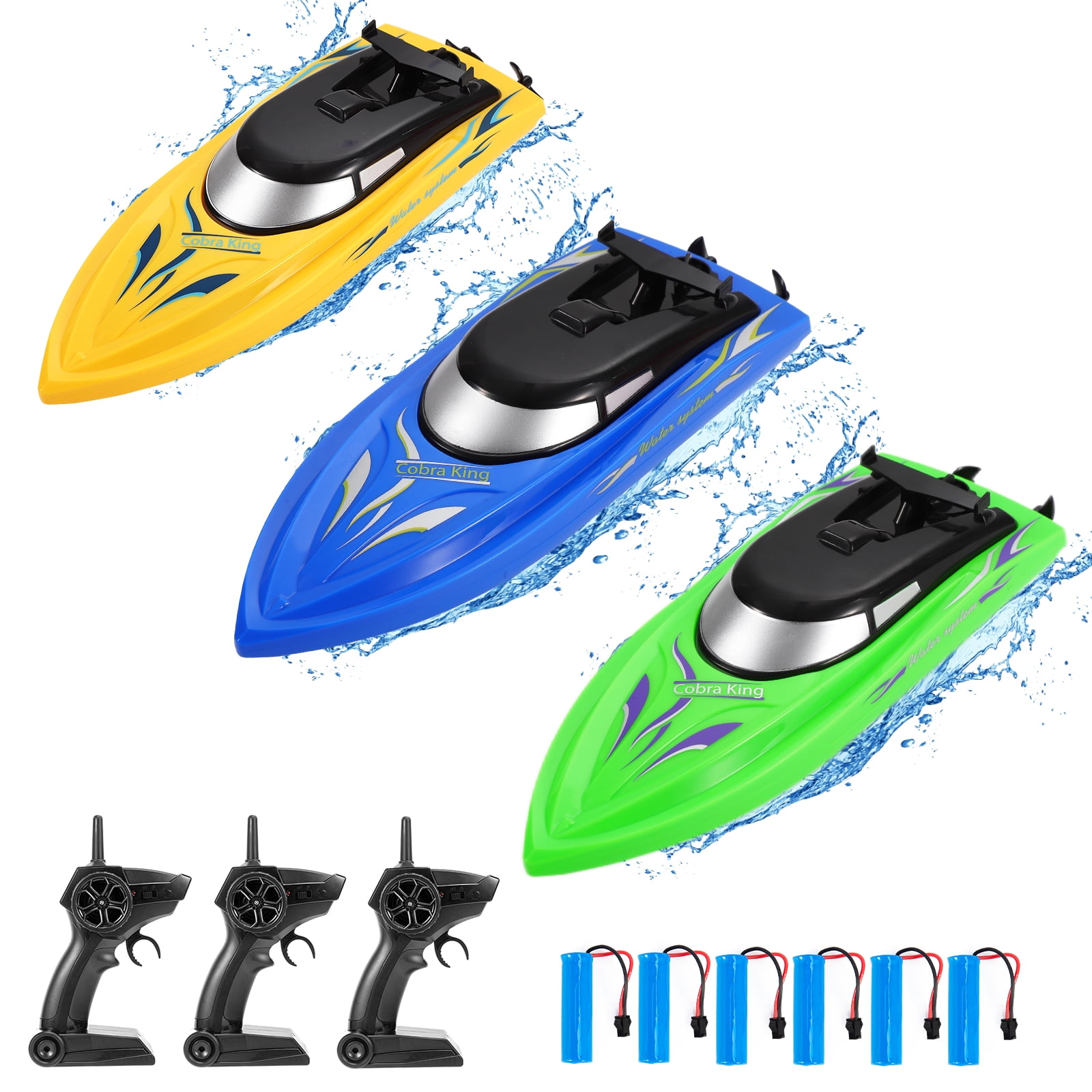 Shininglove 3 Pcs RC Boat Remote Control Boats, 10 kmH 2.4 GHz RC Boat ...