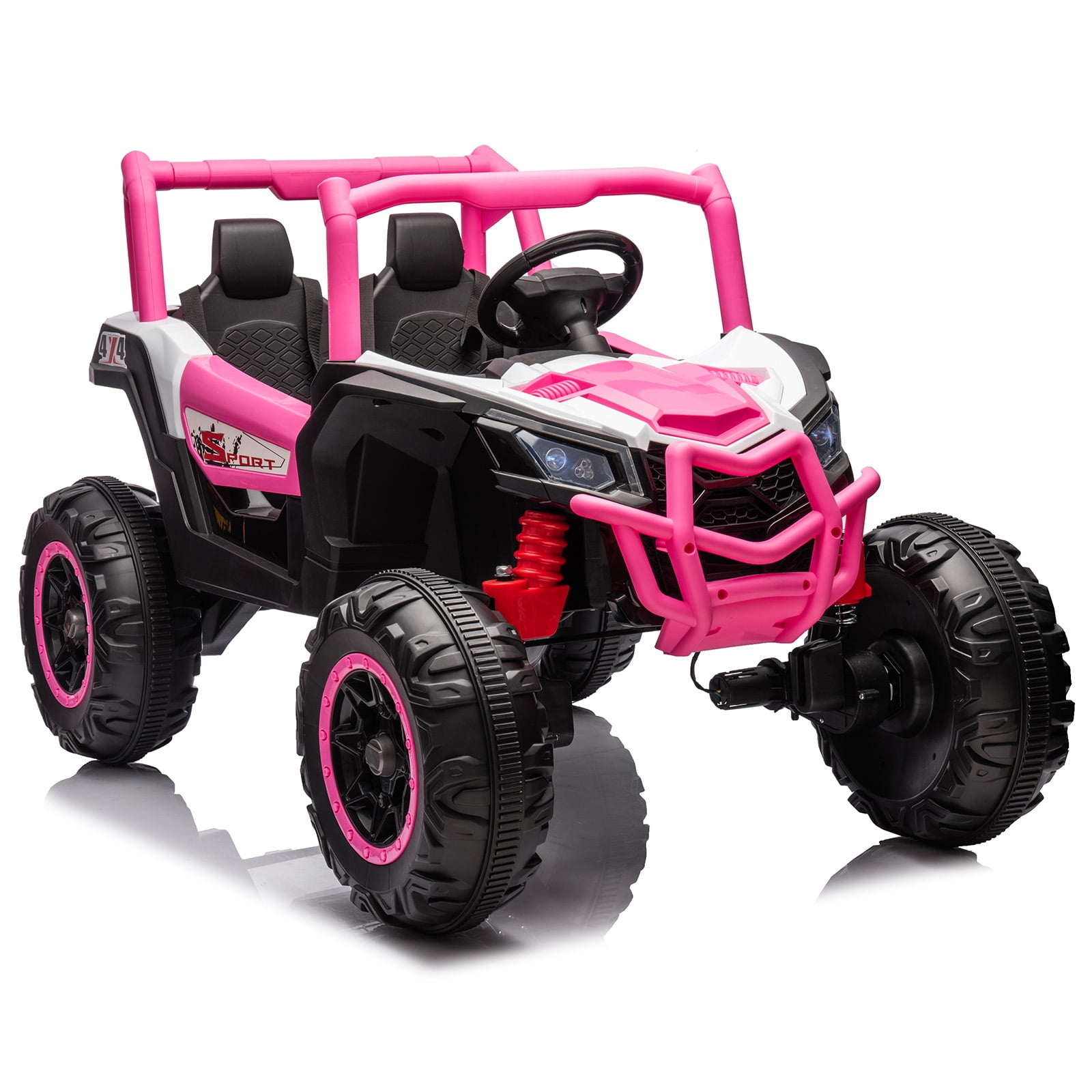 Shininglove 4-Wheel Drive 24V Ride on Off Road Car with 2 Seaters, 4x75W Motors Kids Electric ...
