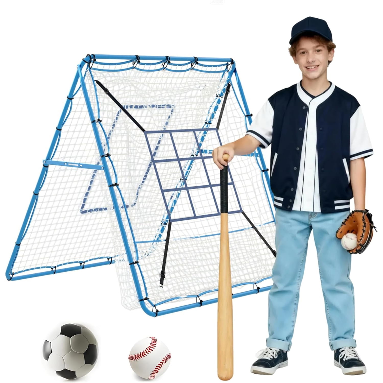 Shininglove 5x4 ft Adjustable Baseball/Softball Rebounder Net – 12 ...