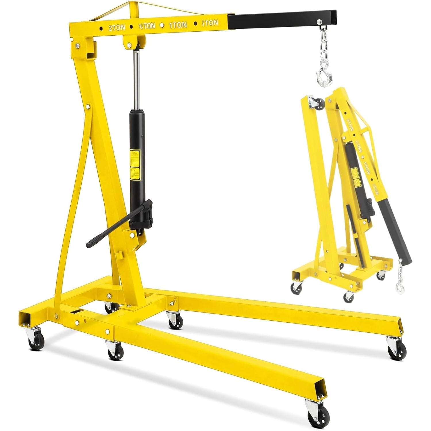 Shininglove Hydraulic Engine Hoist Crane Cherry Picker, 2 Ton (4400LB ...