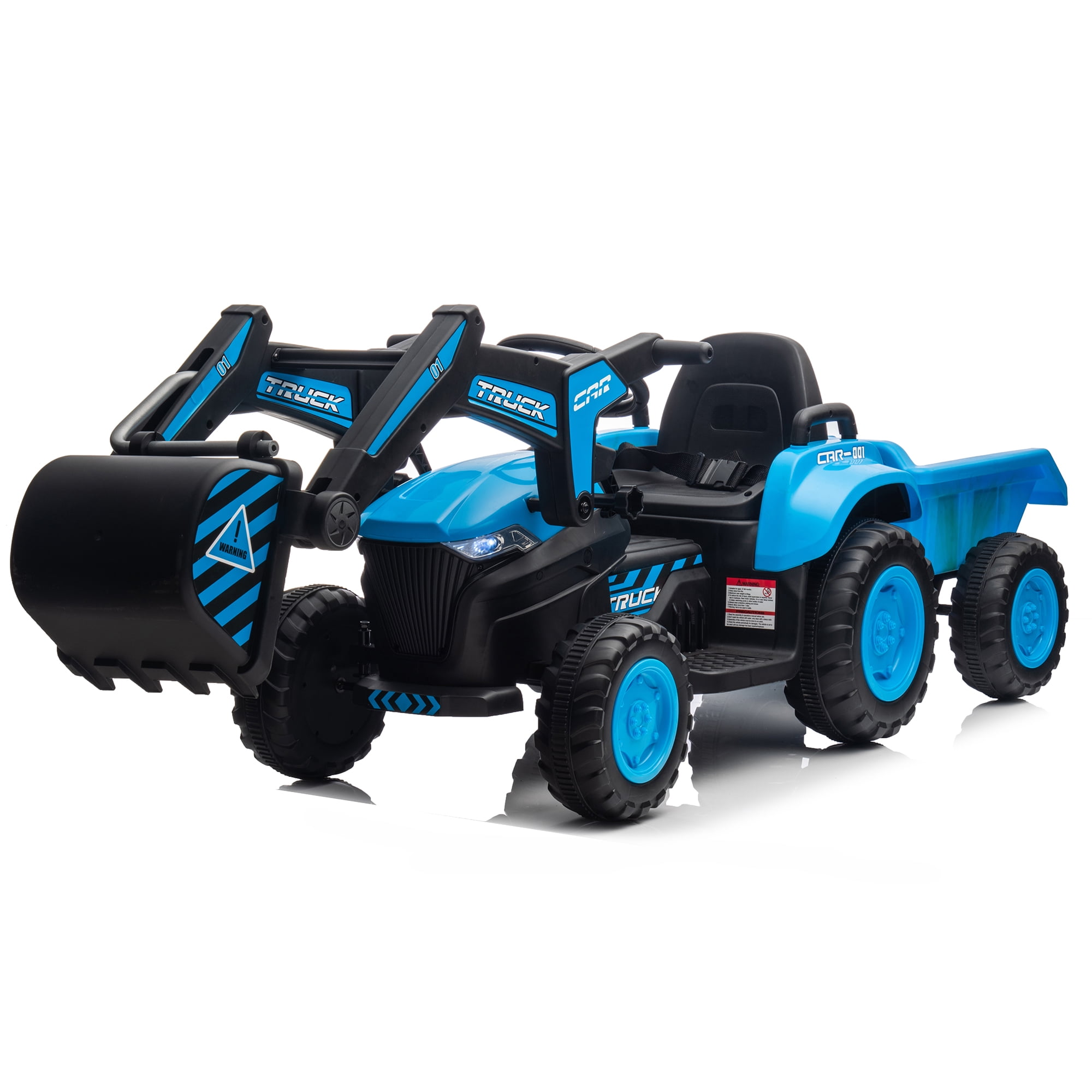 Shininglove Kids Ride On Tractor with Detachable Trailer, 12V Electric ...