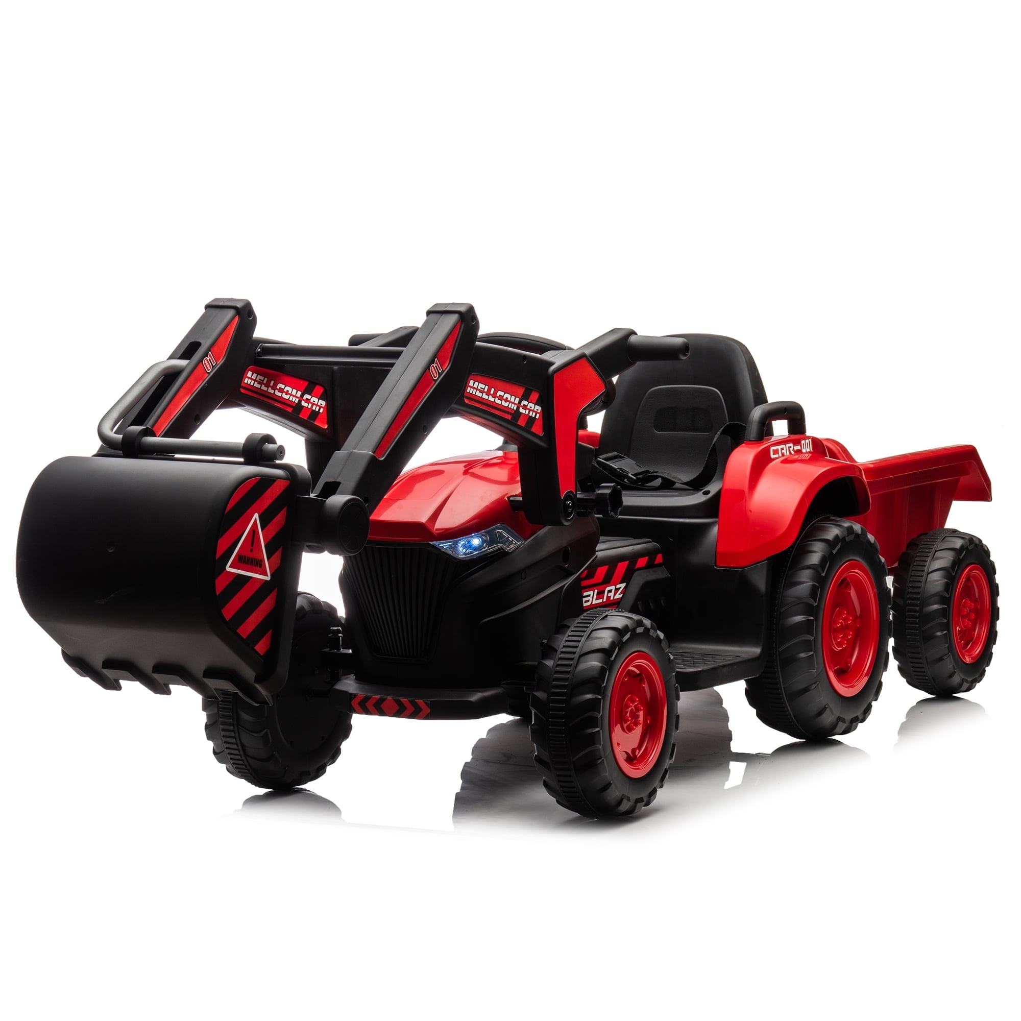 Shininglove Kids Ride On Tractor with Detachable Trailer, 12V Electric ...