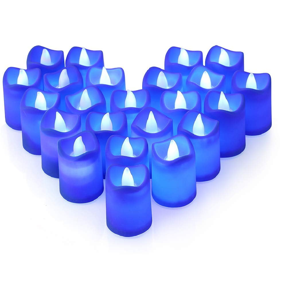 Shininglove Warm White LED Candles, 24 Pcs Flickering Battery Operated ...