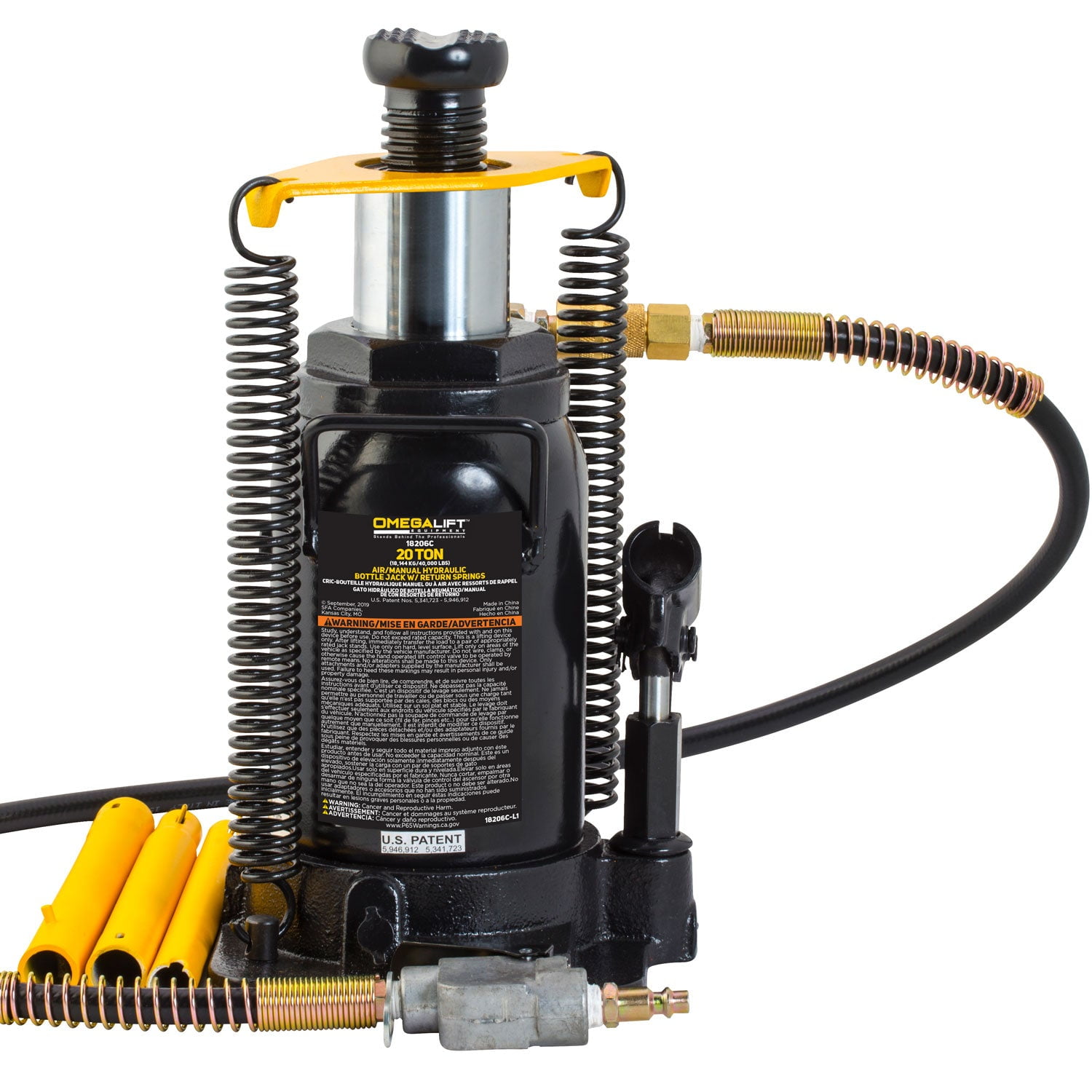 Shinn Fu America Omega 18206C Black Hydraulic Bottle Jack with Return ...