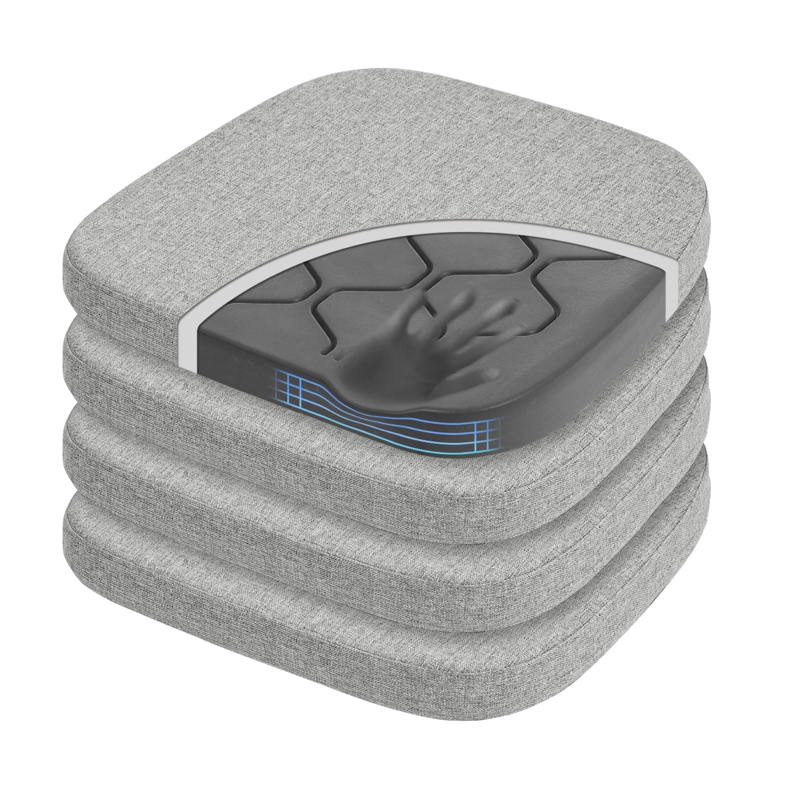 Shinnwa Chair Cushions for Kitchen Chairs Set of 4 Memory Foam Comfy ...