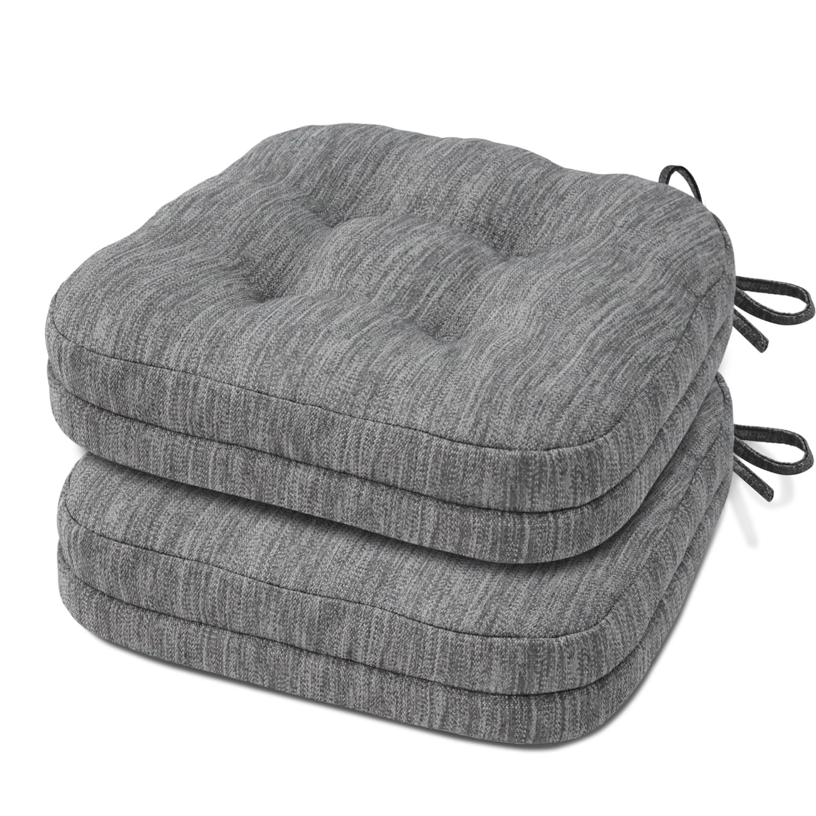"Shinnwa Chair Cushions with Ties, Set of 2, Dual-Layer Tufted Design ...
