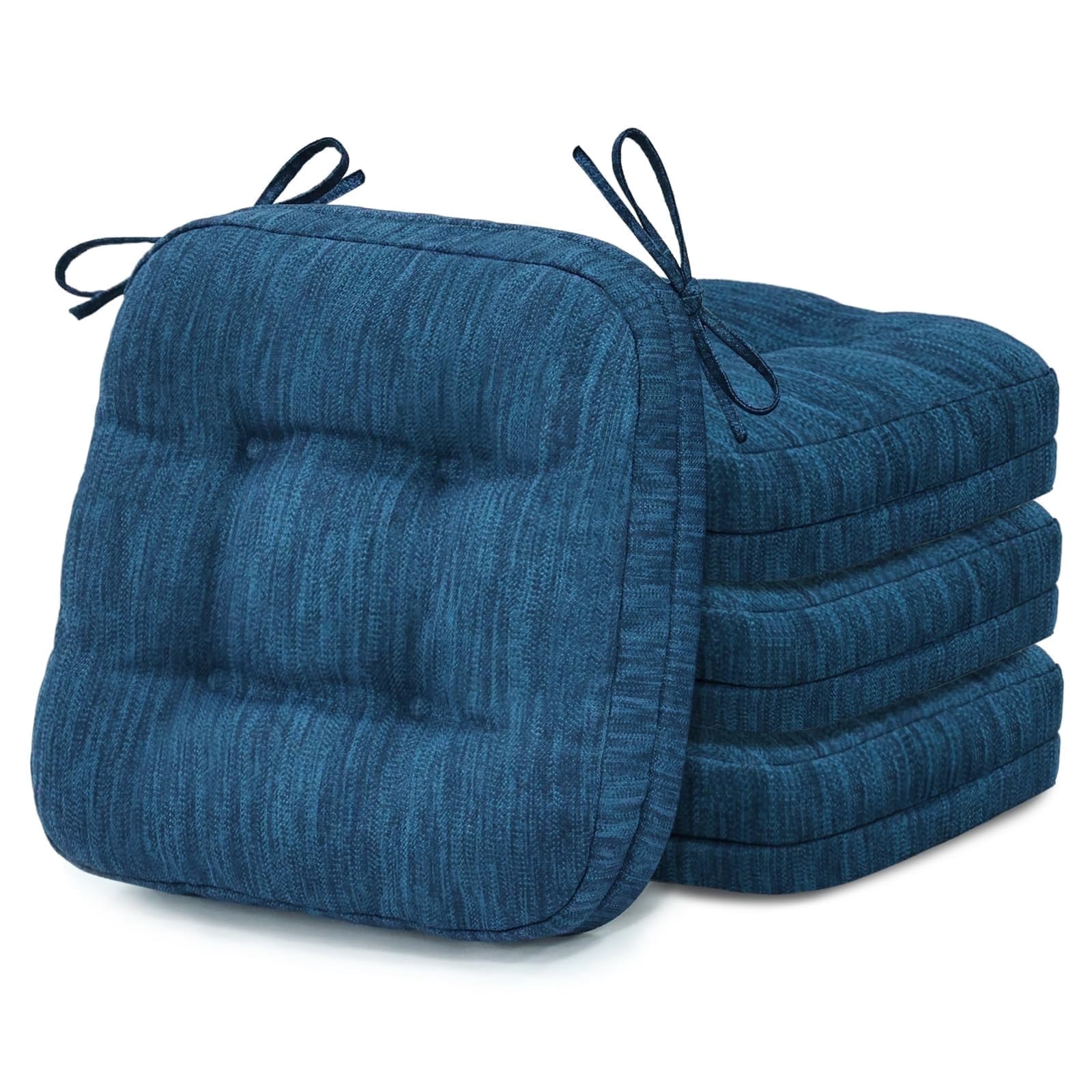 Shinnwa Chair Cushions with Ties 3.5" Thick Tufted Memory Foam Chair ...