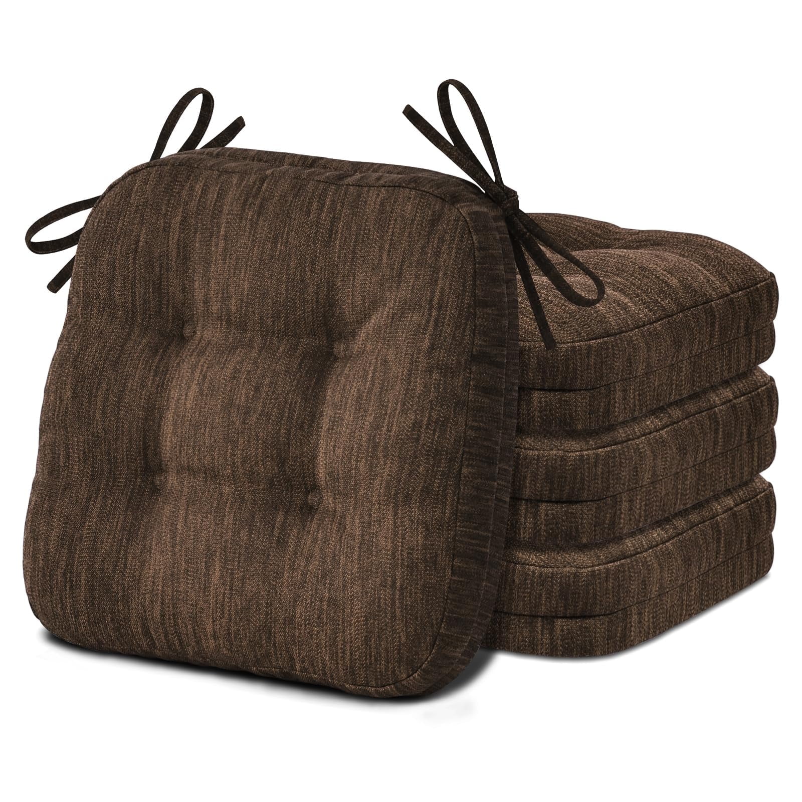 Shinnwa Chair Cushions with Ties 3.5" Thick Tufted Memory Foam Chair ...