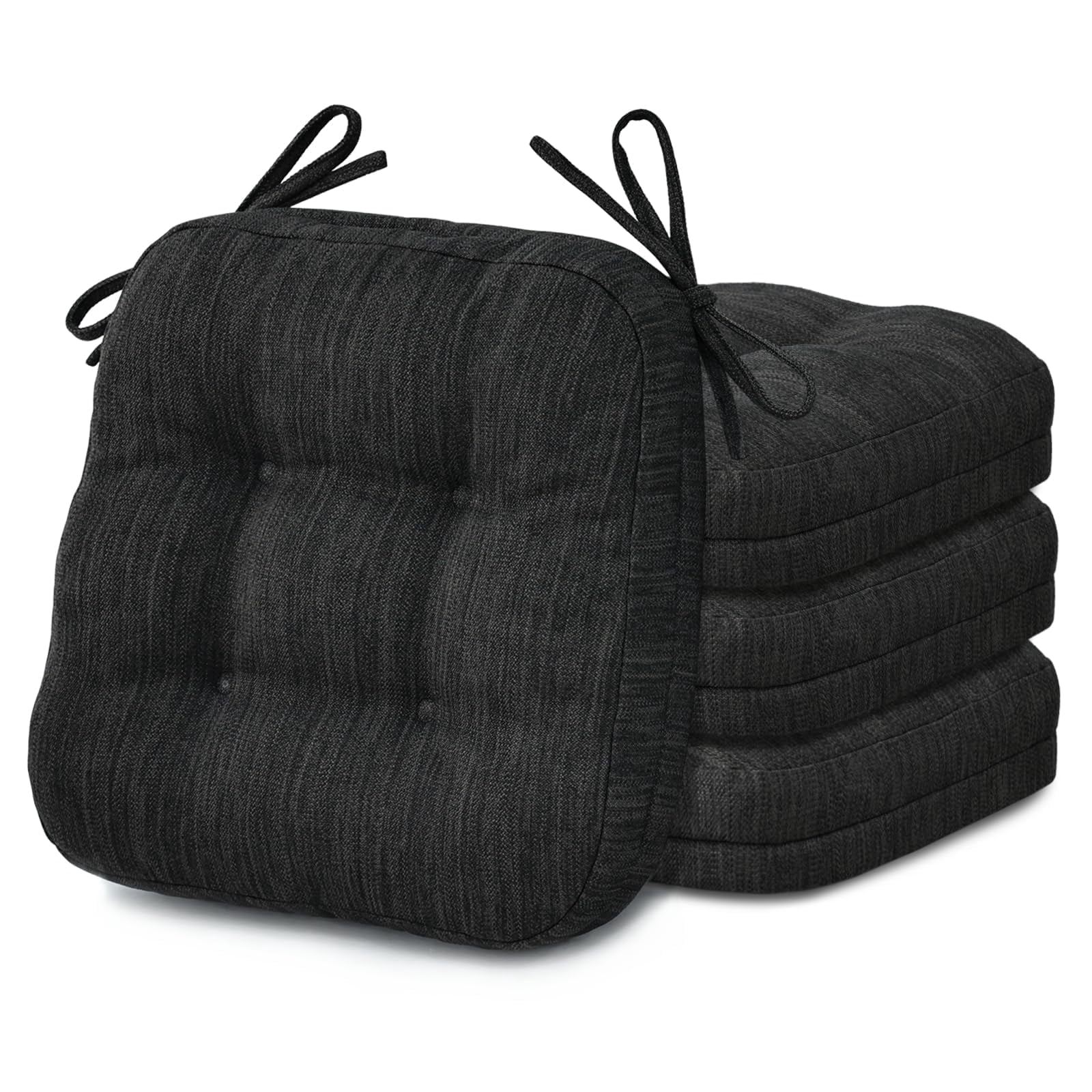 "Shinnwa Indoor Chair Cushions with Ties, 3.5"" Thick Dual-Layer Tufted ...