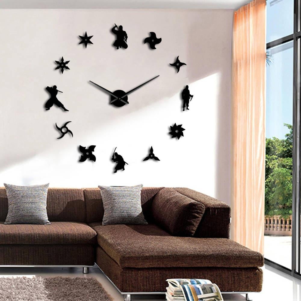 Shinobi Japon Ninja DIY Giant Wall Clocks Japanese Fighters Warriors ...