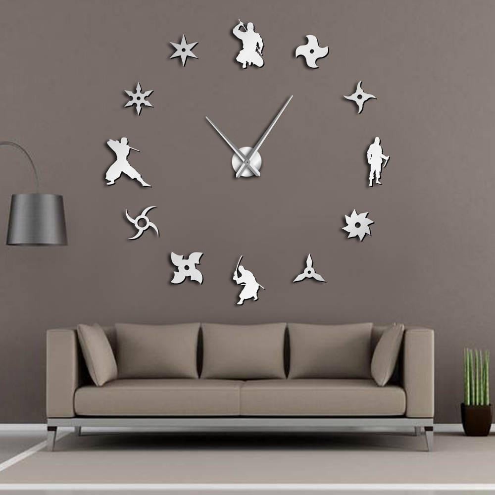 Shinobi Japon Ninja DIY Giant Wall Clocks Japanese Fighters Warriors ...