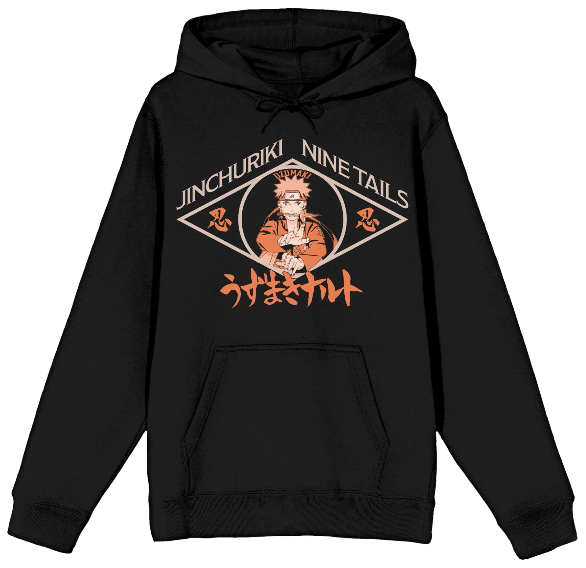 Shinobi Uzumaki with Kanji Men's Black Hoodie-6XL - Walmart.com